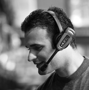 SRX2/SRX3ワイヤレス ヘッドセットの装着